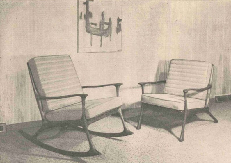 DIY Mid Century Modern Danish Inspired Lounge Chair and Rocker MCM Wood ...