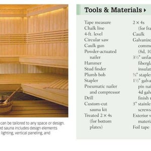 DIY 6x6 Custom Cut Sauna Room With Heater Box Wood Build Plans for ...