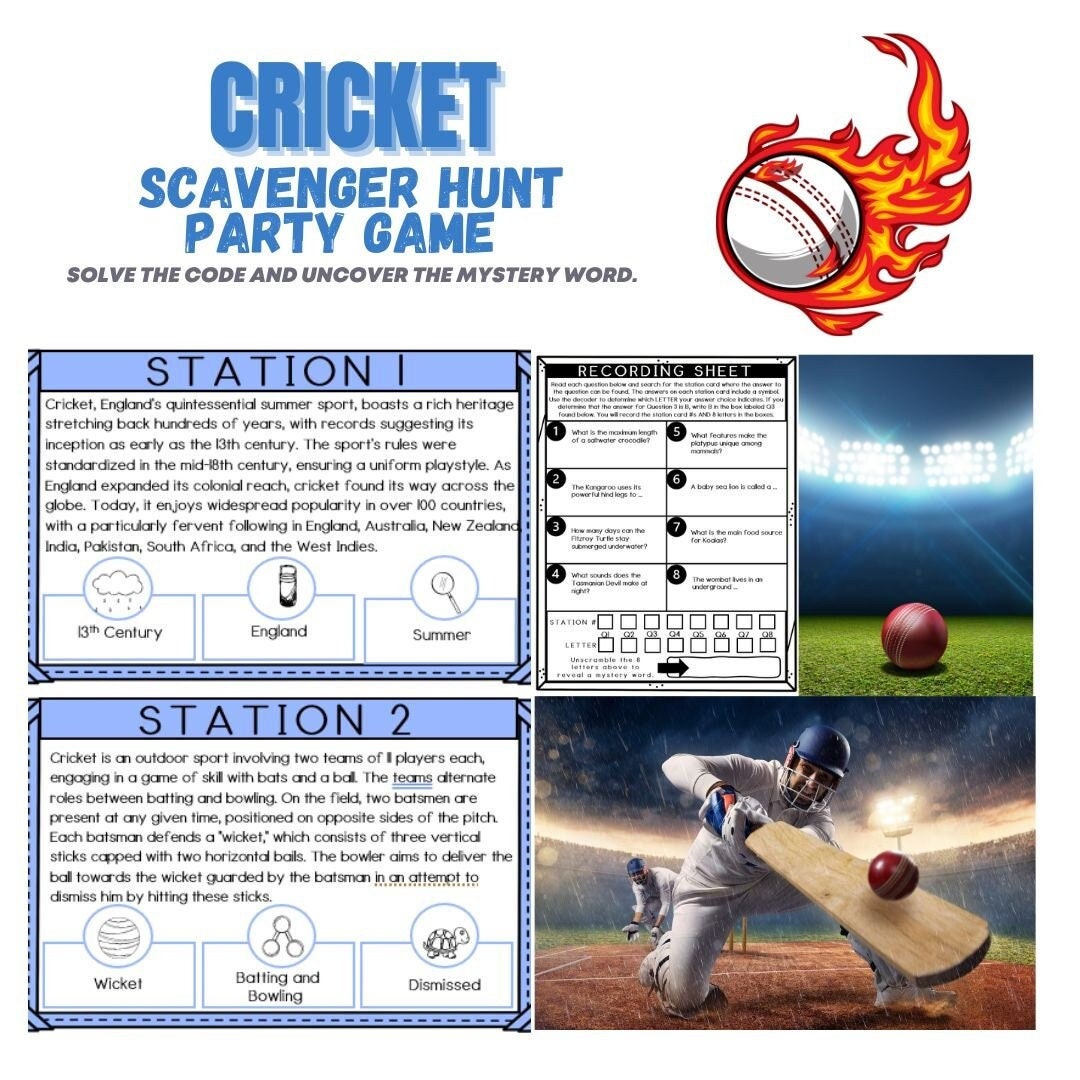 Cricket Game 2024 Summer Game Party Game Print & Play Codebreaker ...