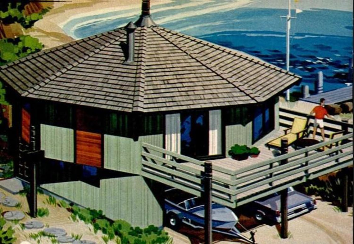2 Bed Wacky Tiny Cabins Retro Vacation Space Holiday Aframe House PDF ...