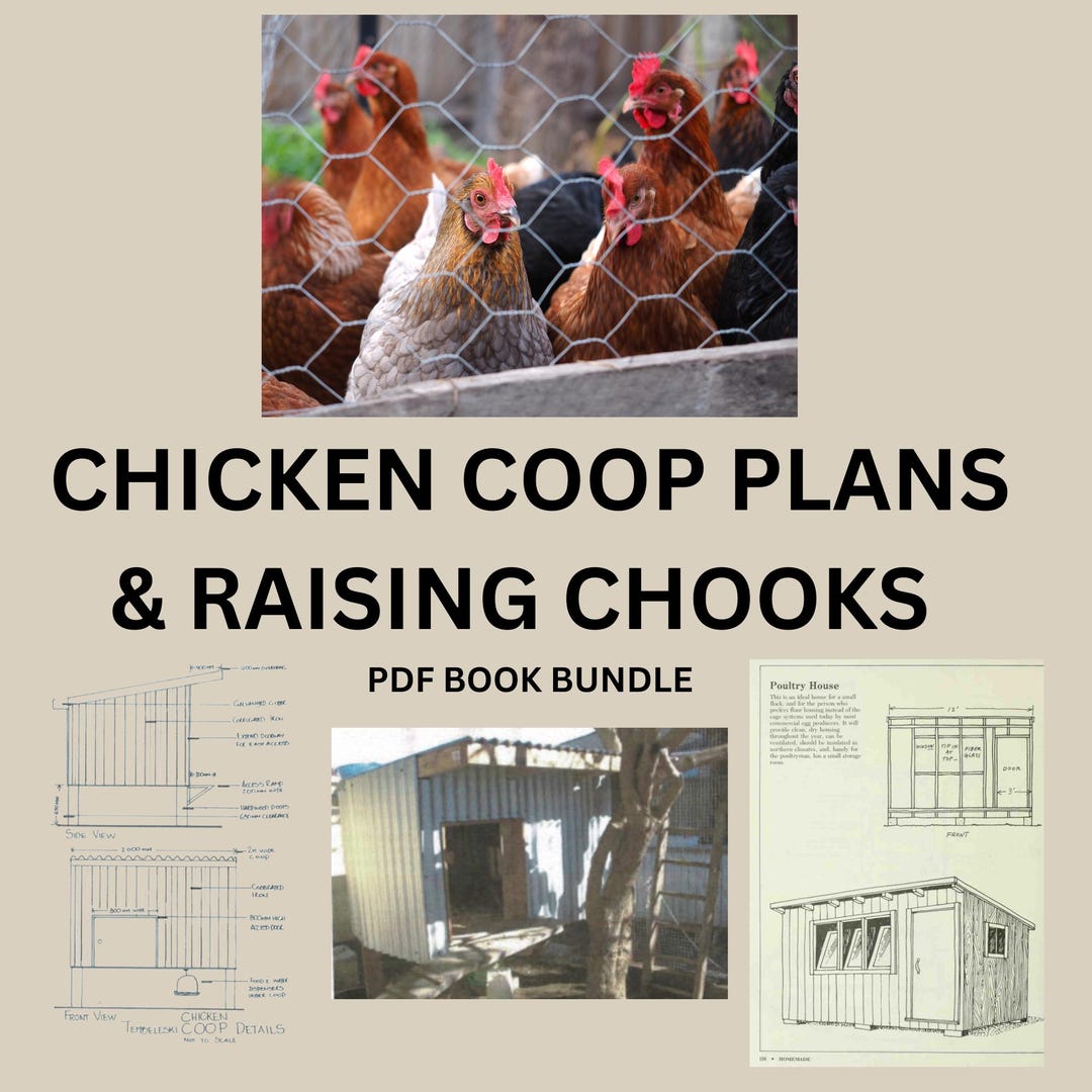 DIY 4 Chicken Coop Chook Plans for Beginners Slope Roof Hutch Plus ...