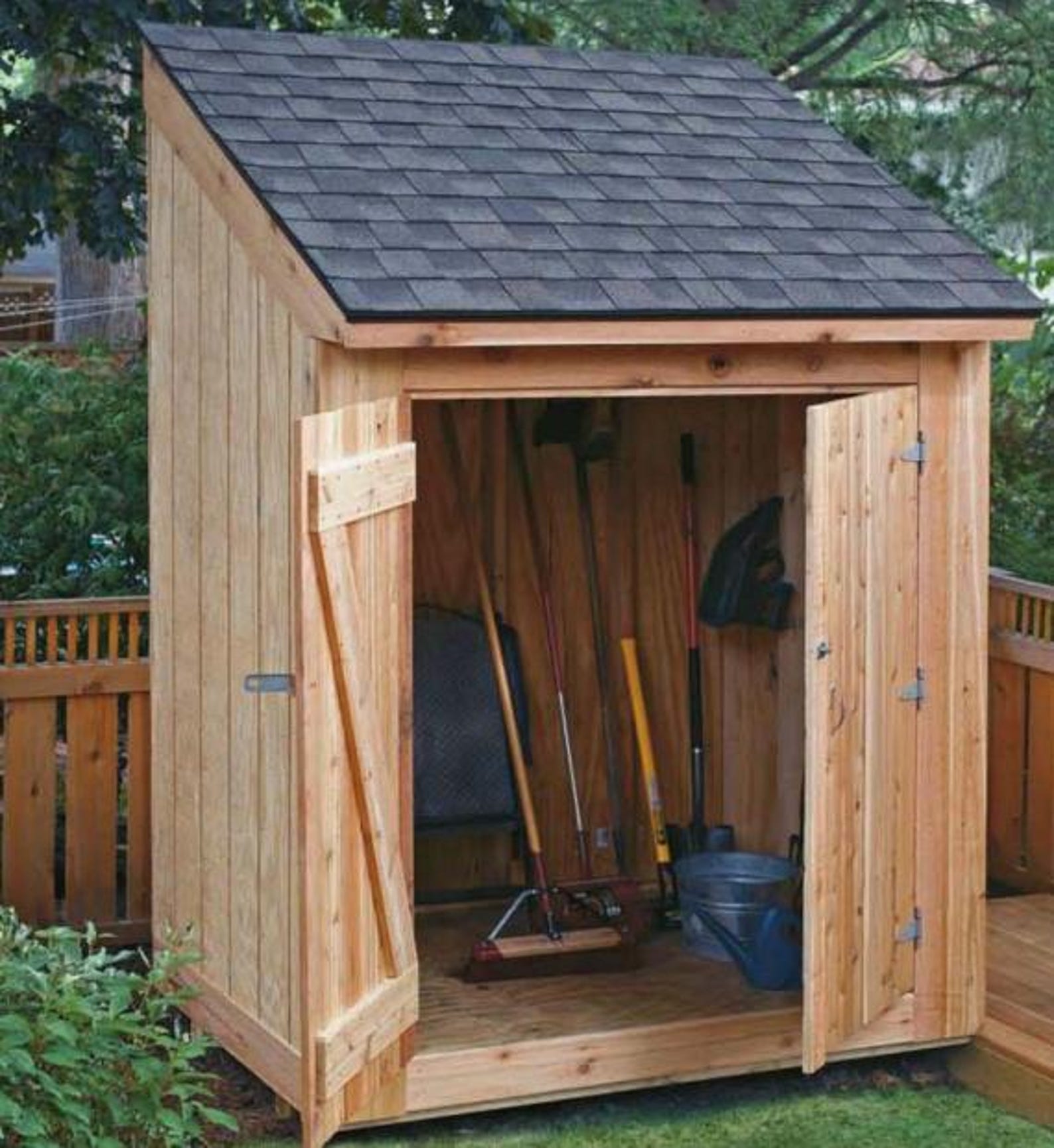 DIY Lean to 4x6ft Garden Shed Lumber Wood Shelter Build Plans for ...