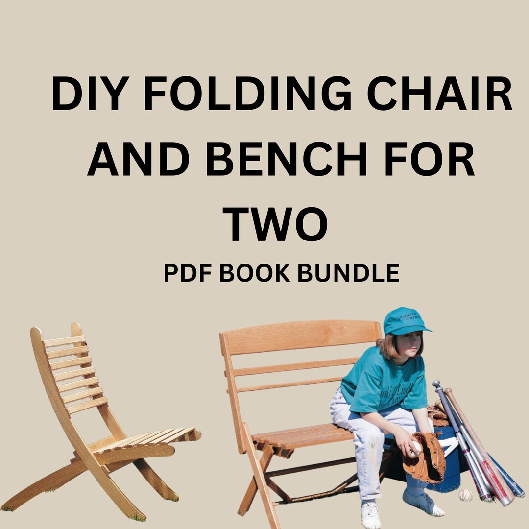 DIY Folding Bench for Two and Chair Woodworking Plans PDF Vintage ...
