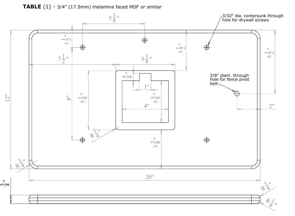 DIY 12x20" Mini Router Table Benchtop Bench Top Router Jig Workbench ...