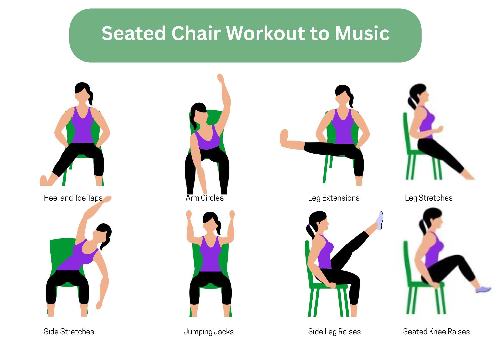 30 Dance Seated Chair Workout for Seniors Wheelchair Users Yoga Exercise Nursing Home Balance ...