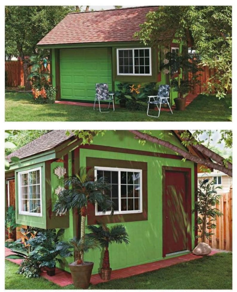 DIY 12x16 Ft Tiny House Gardenhouse Home Office She Shed Build Plans ...