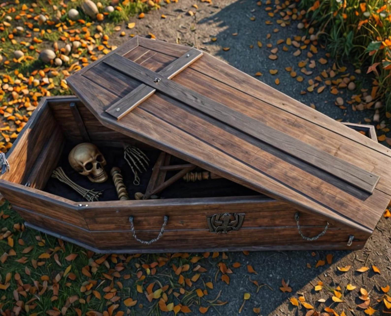 DIY Plywood Coffin Plans Halloween Yard Decoration Skeleton Graveyard ...