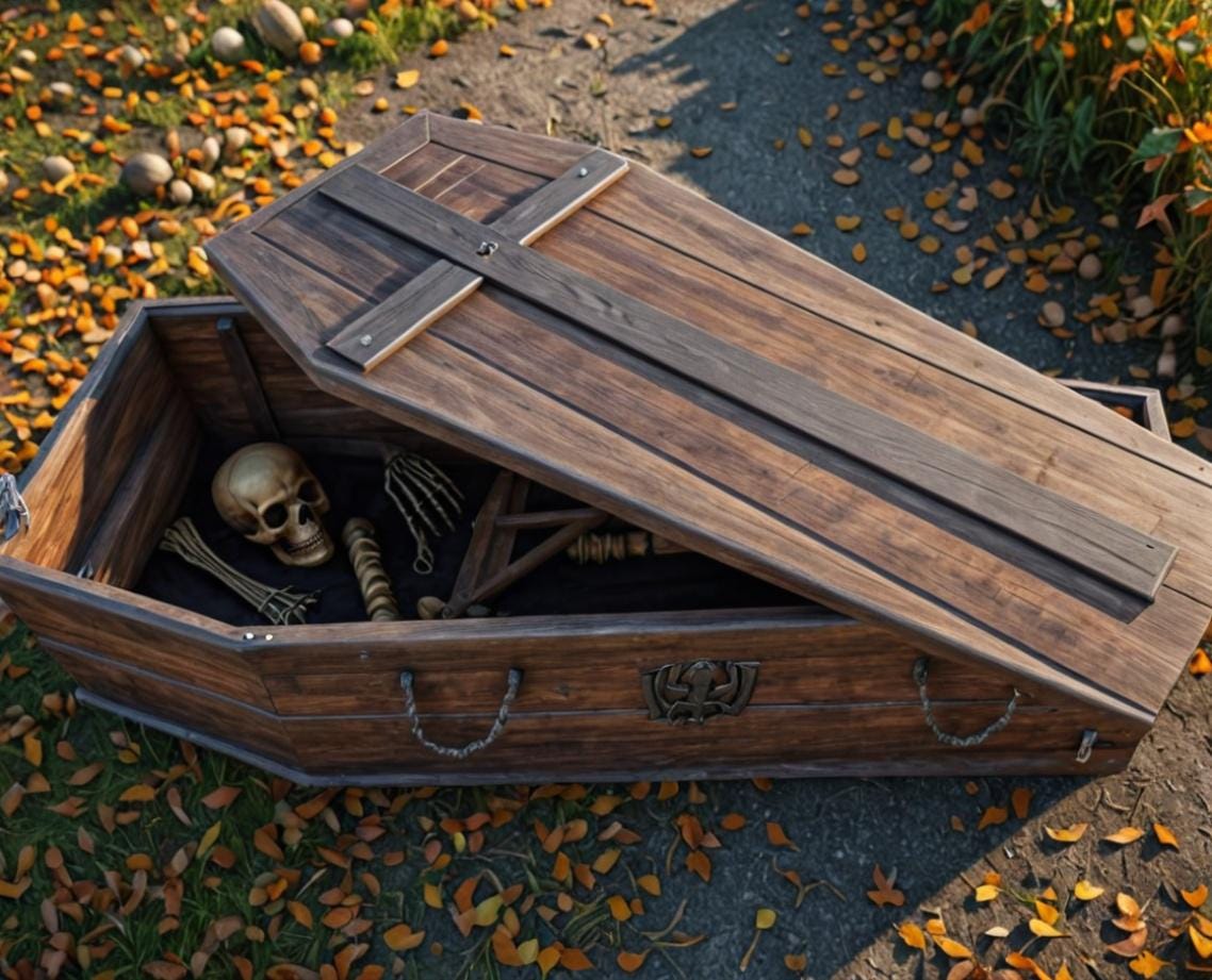 DIY Plywood Coffin Plans Halloween Yard Decoration Skeleton Graveyard ...
