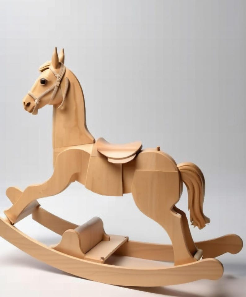 DIY Rocking Horse Childs Rocker and Rocking Lion 1970s Toys Woodworking ...