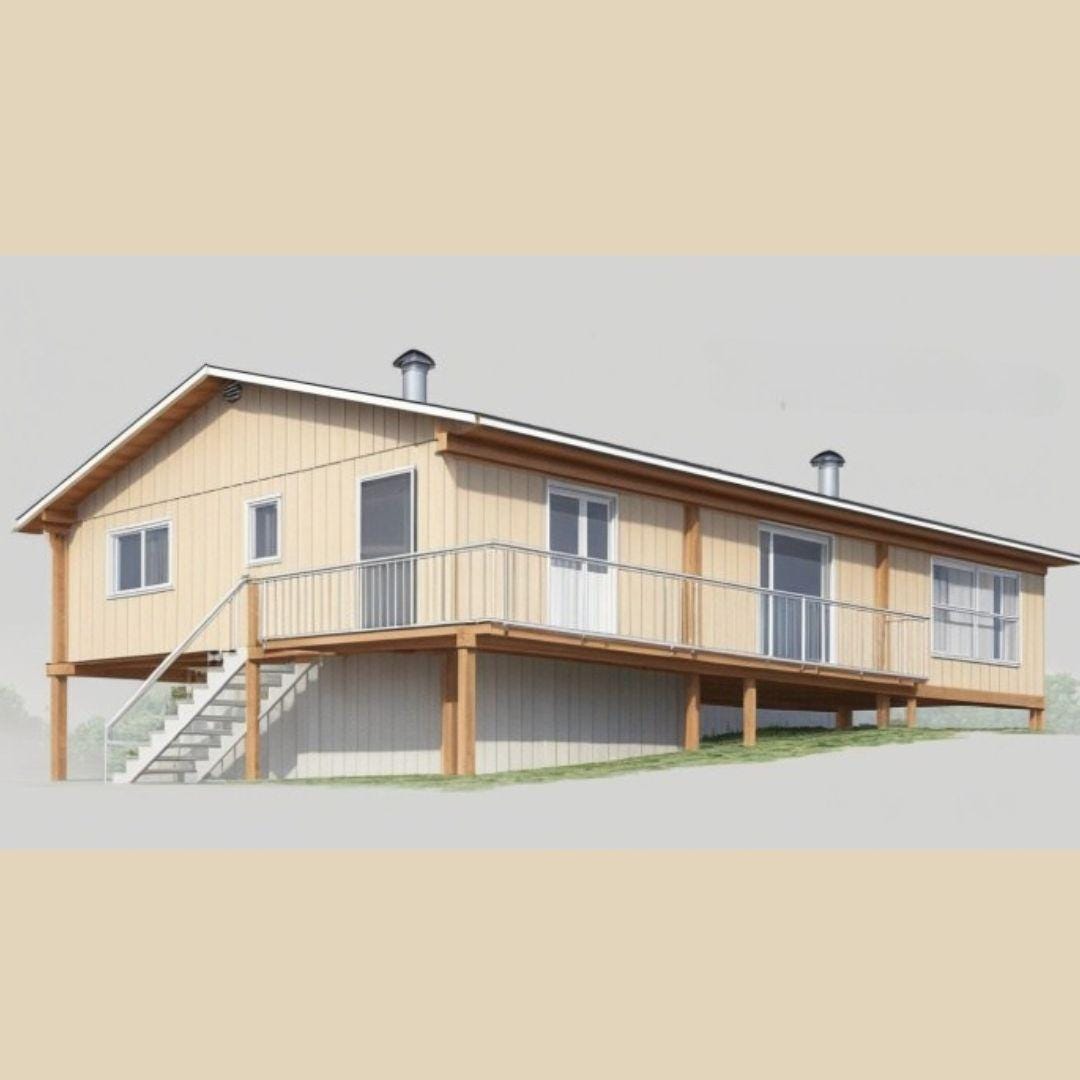 DIY 28x40 Foot 3 Bed Vacation Cottage Pole Building Plans Tiny Home ...