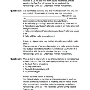 PADI Open Water Diver Certification Practise Mock Exam Test With ...