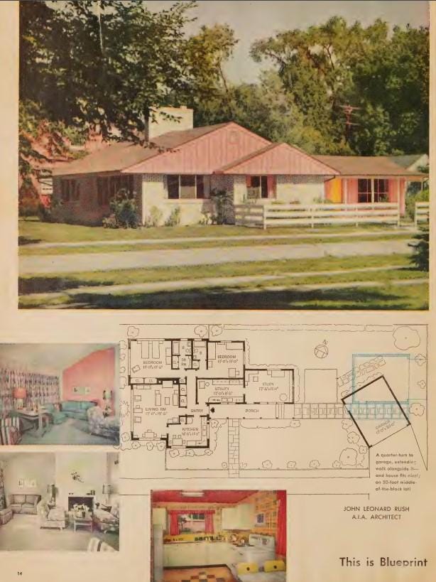 36 American House Plans 1950 MCM Floorplans Homes Interior Designs ...