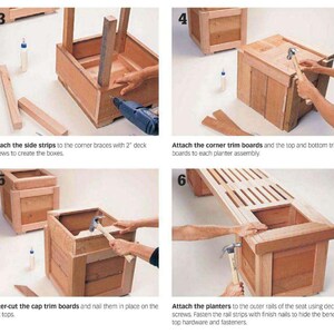 2 DIY Corner S M L Planter Bench Plans Planter Box Woodworking Plans ...
