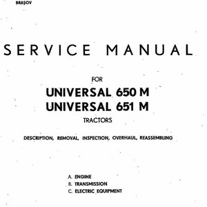 Universal UTB 650M 651M Service Manual Tractor Workshop Repair Service ...