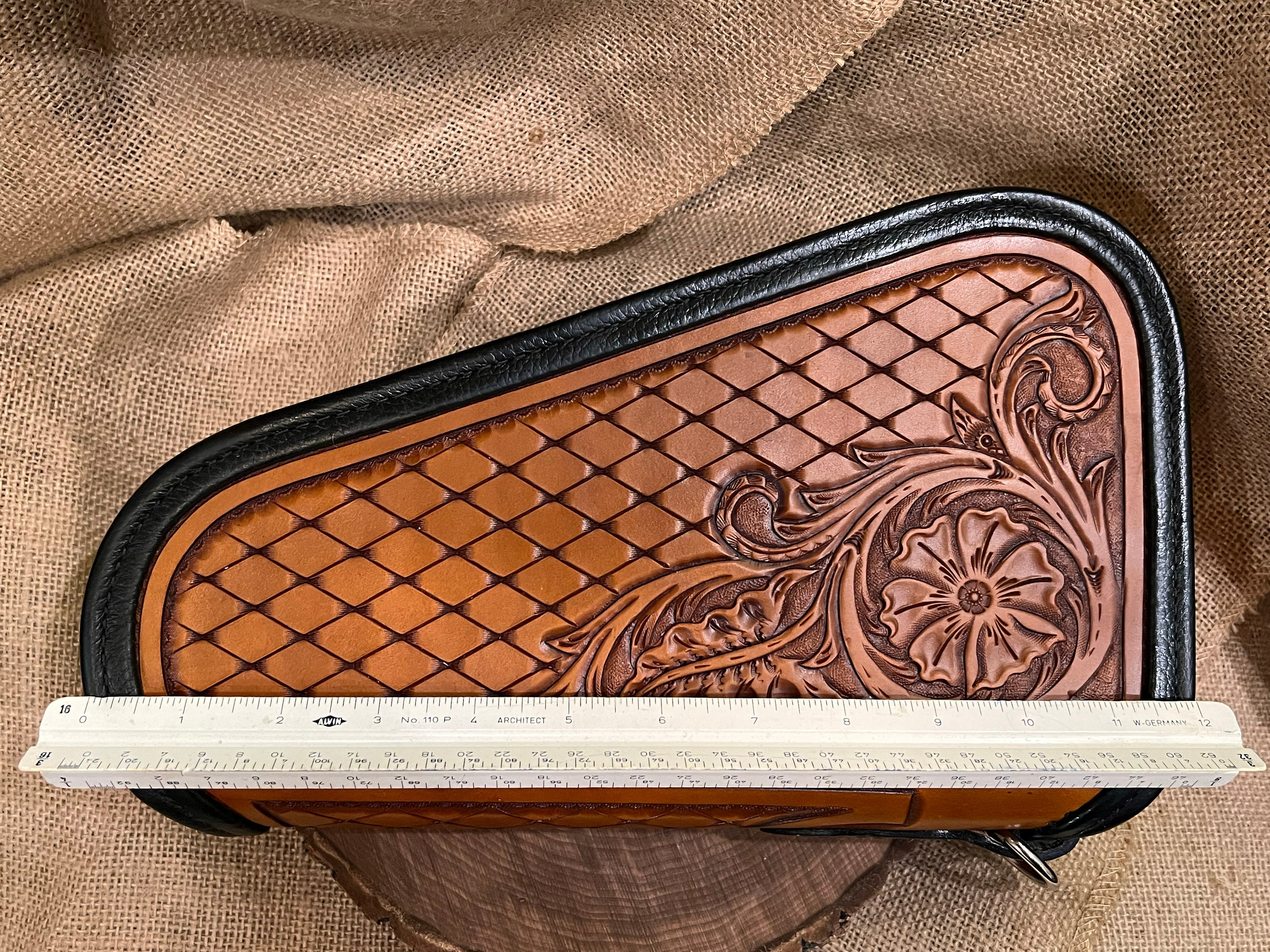 Custom Leather Pistol Caddy hand Tooled - Etsy