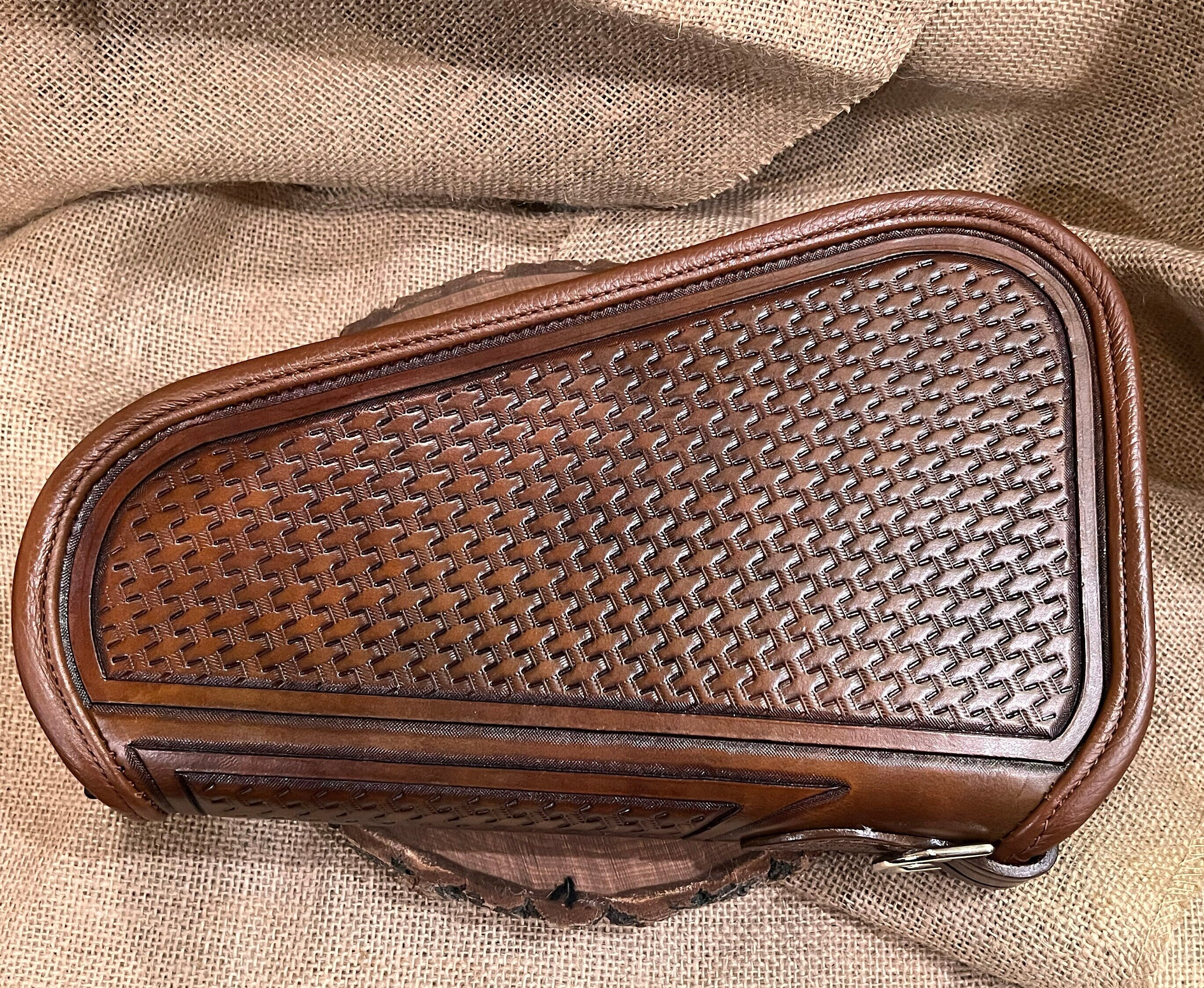 Custom Leather Pistol Caddy hand Tooled - Etsy
