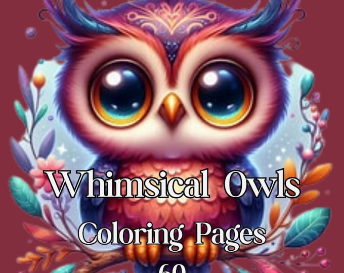 Whimsical Owls Coloring Pages - Etsy