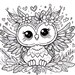 Whimsical Owls Coloring Pages - Etsy