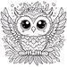 Whimsical Owls Coloring Pages - Etsy