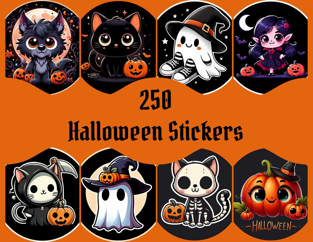 260 Halloween Stickers: Cute and Spooky Creatures - Etsy