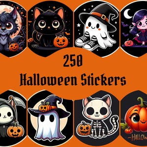 260 Halloween Stickers: Cute and Spooky Creatures - Etsy