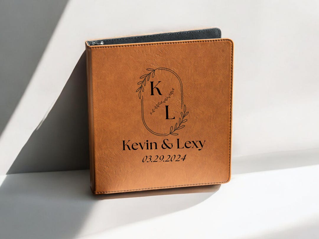 Personalized Leather Wedding Planner Binder - Newlywed Photo Gift for ...