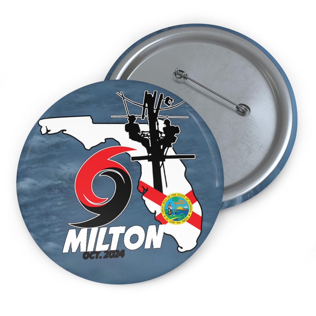 Hurricane Milton Pin Button, I Survived Hurricane Milton Pin, Milton ...