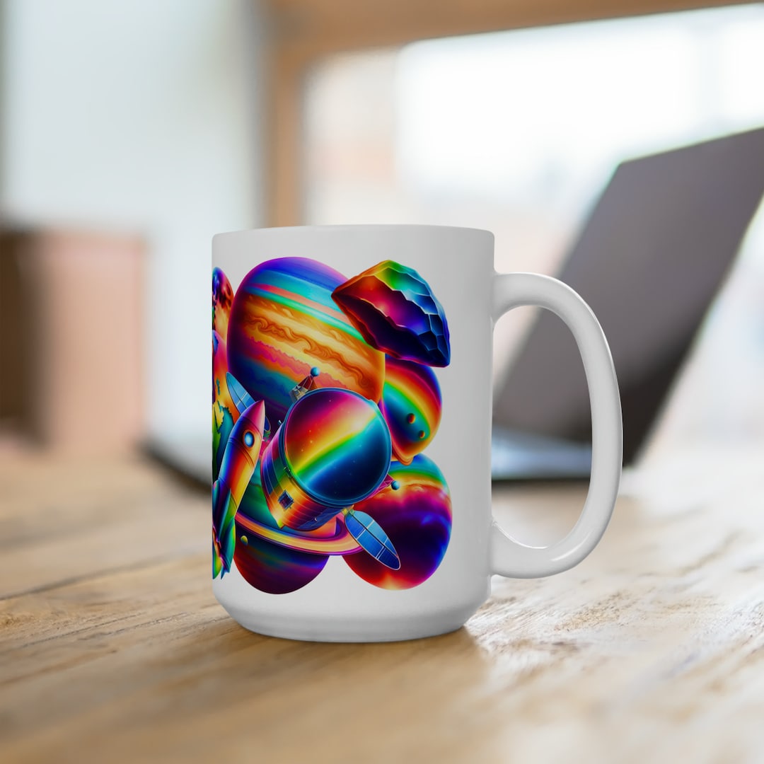 Rainbow Outer Space Ceramic Mug 15oz Home Decor, Birthday Gifts ...