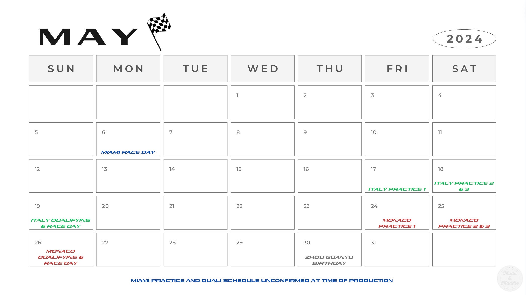 F1 2024 Calendar - Etsy Australia