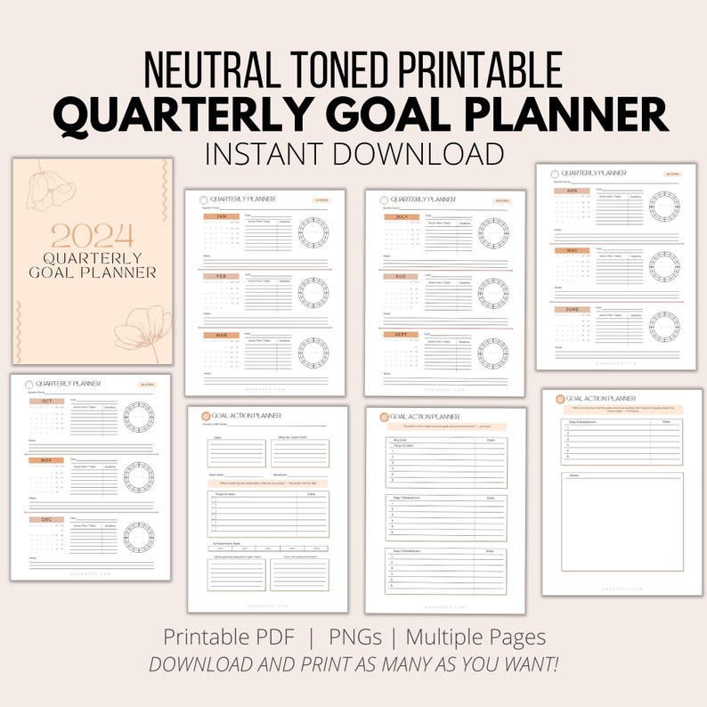 2024 Quarterly Planner Printable | Goal Planner Printable | Goal Break ...