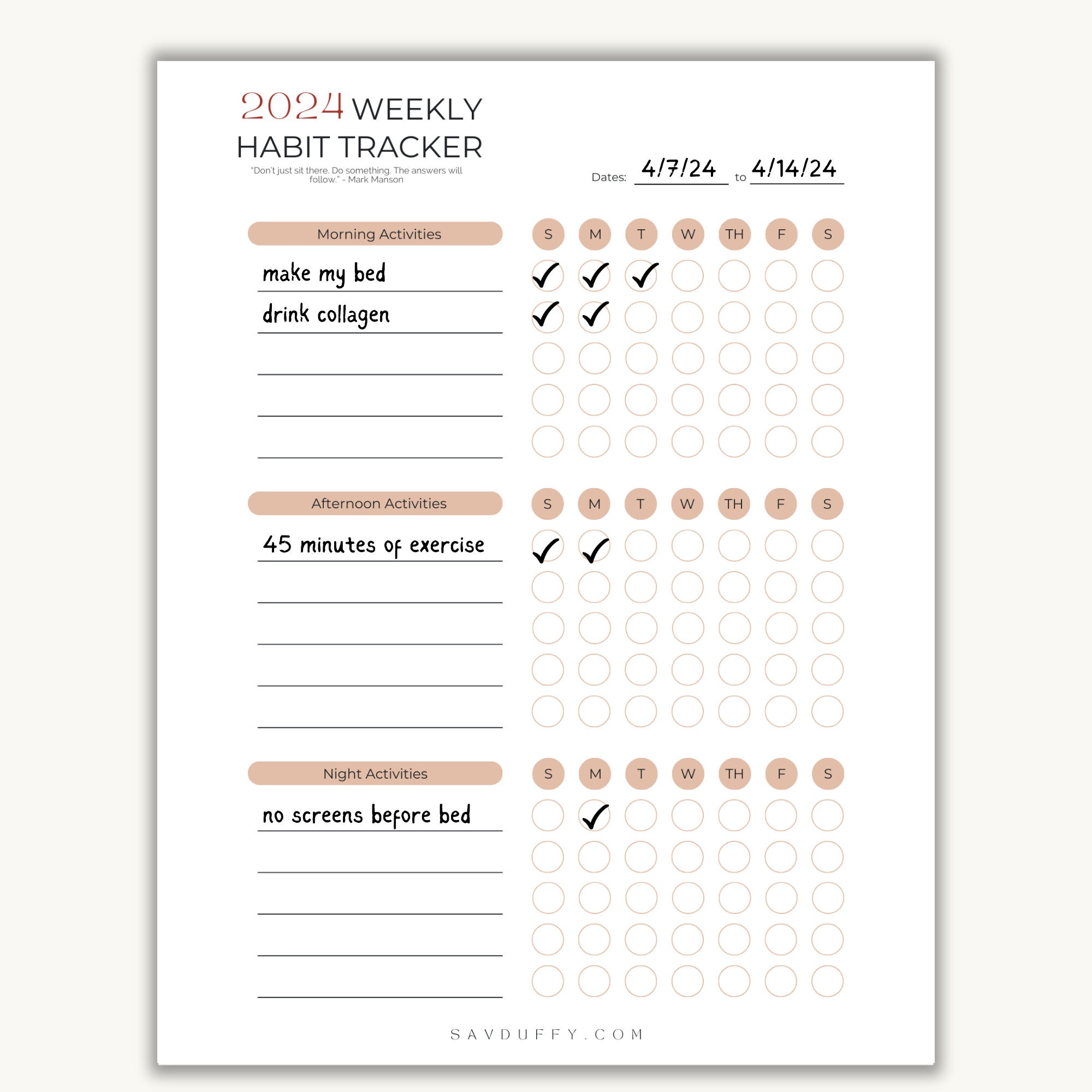 Habit Tracker Printable Bundle Daily Habits Weekly Habit Tracker ...