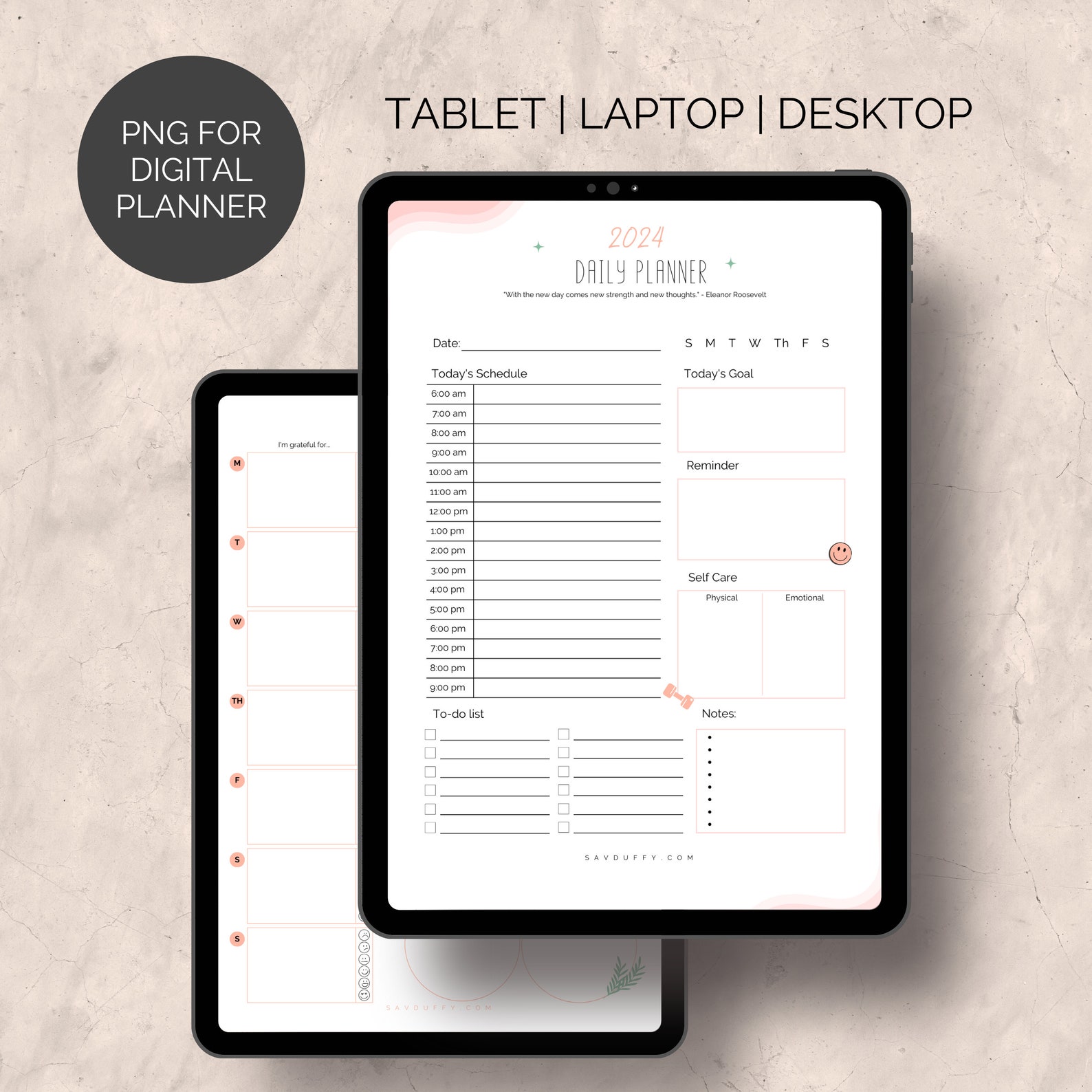 Daily Planner Printable 2024 | Personal Daily Planner, Daily Hourly ...