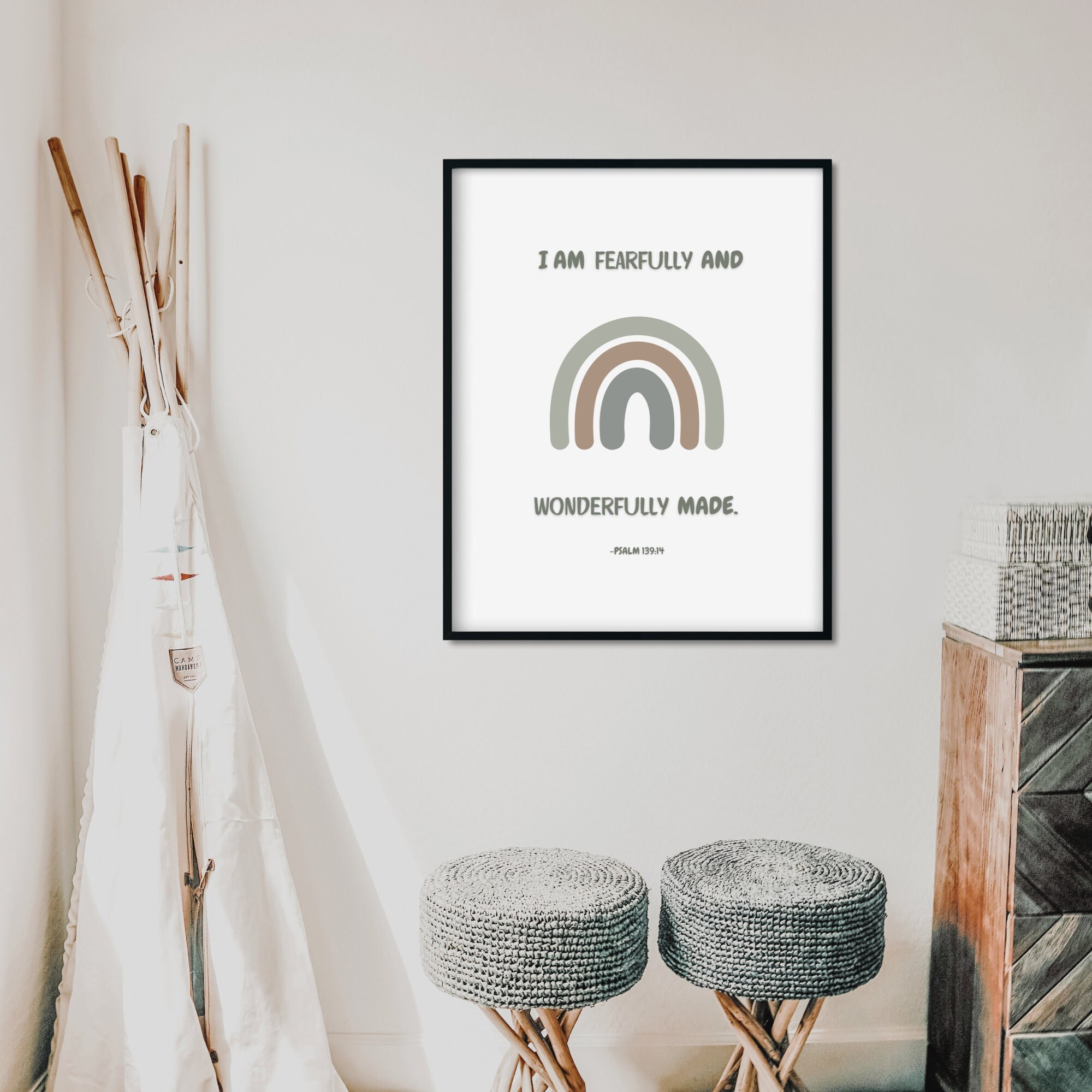 Fearfully and Wonderfully Made INSTANT DOWNLOAD Wall Art Nursery ...