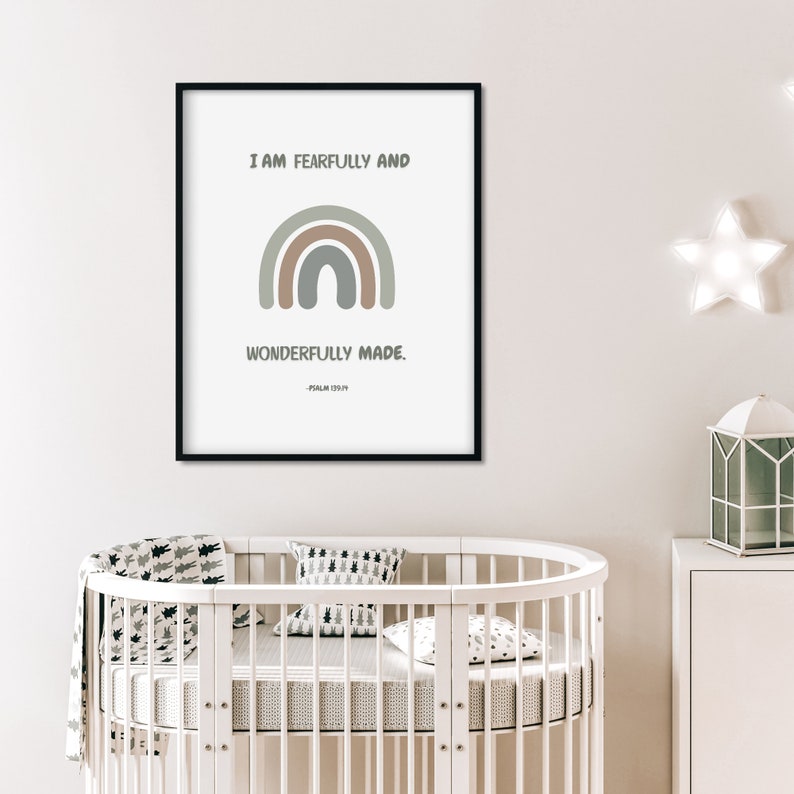 Fearfully and Wonderfully Made INSTANT DOWNLOAD Wall Art Nursery ...