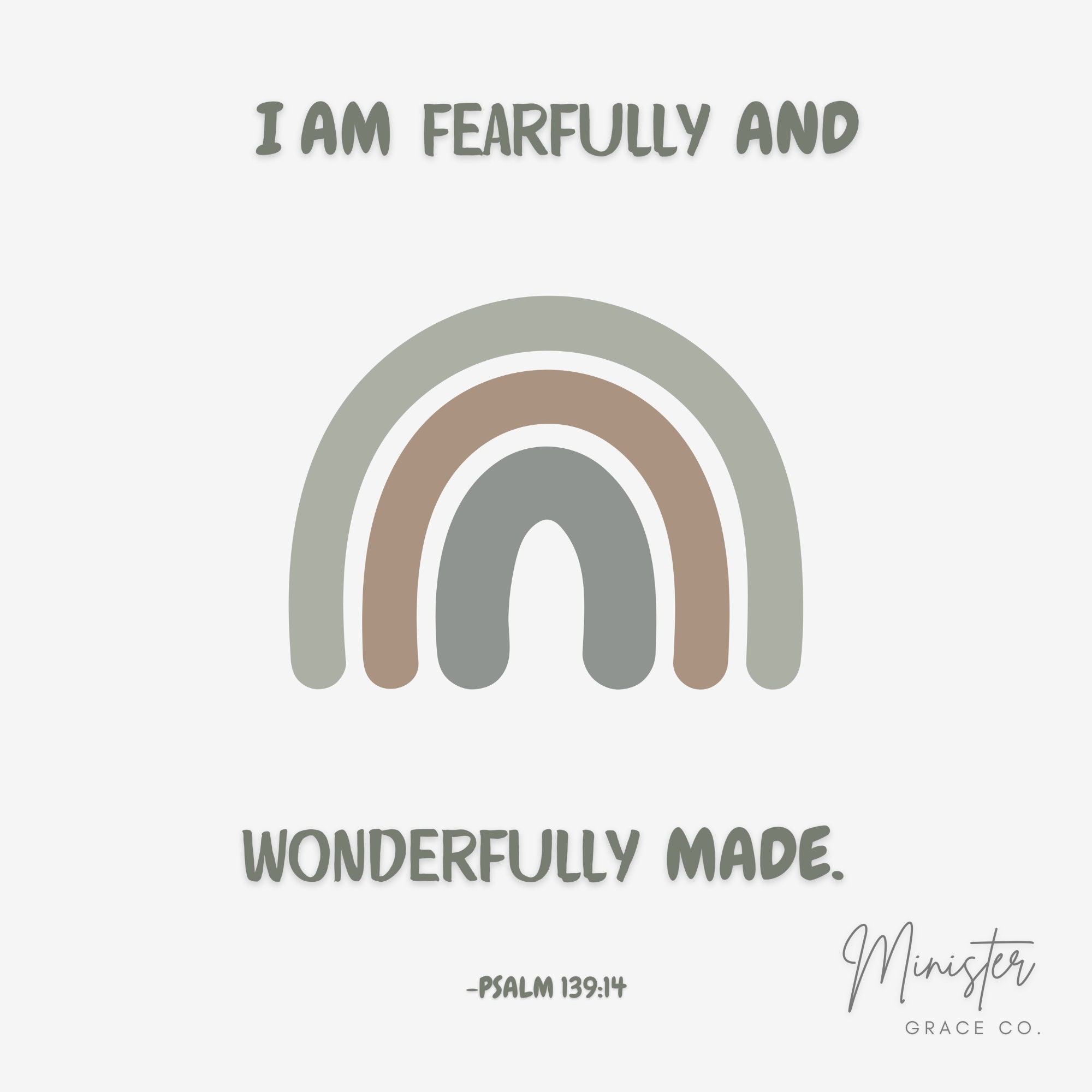 Fearfully and Wonderfully Made INSTANT DOWNLOAD Wall Art Nursery ...