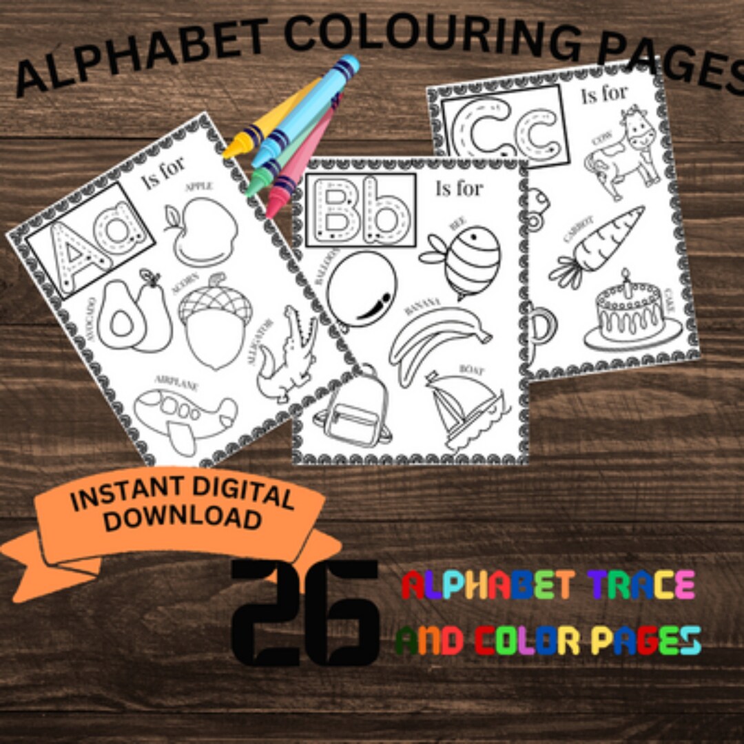 Alphabet Coloring, Alphabet Tracing, Prek Worksheet, Kindergarten ...