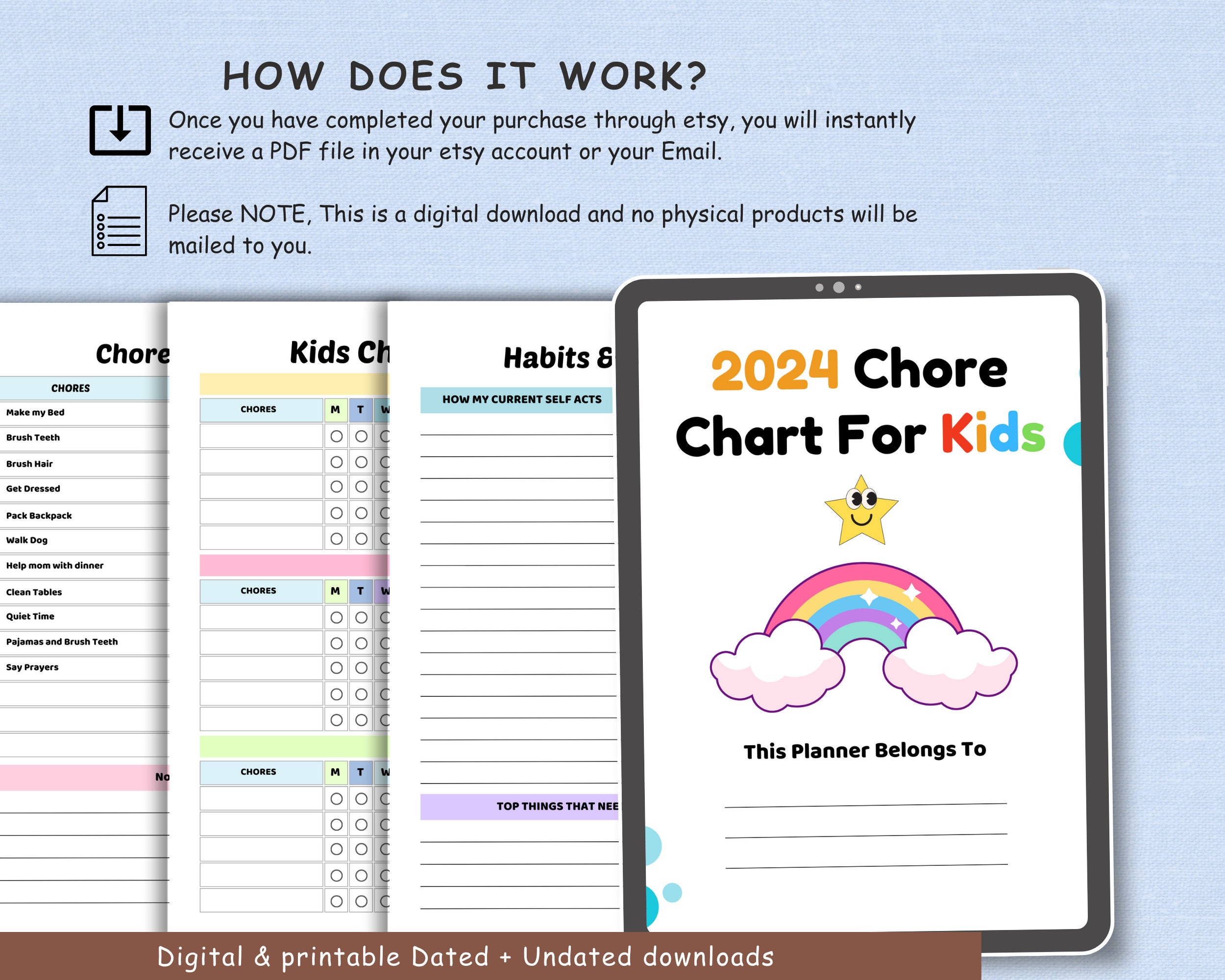 Kids Chore Chart Kit, Magnetic Reward Chart for Children, DIY Chore ...