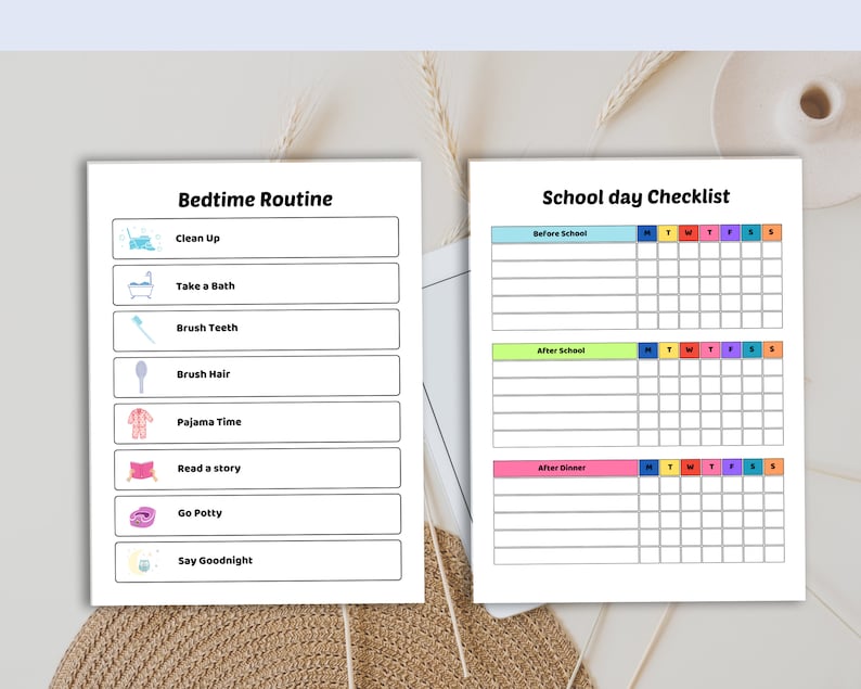 2024 Daily, Weekly and Monthly Checklist for Kids Kids Digital Planner ...