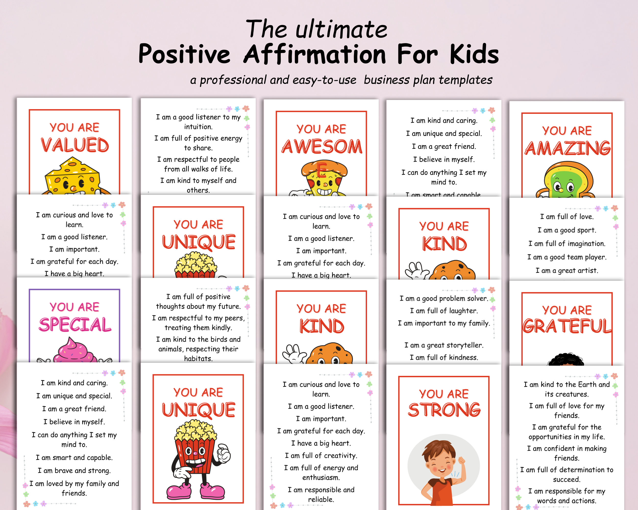 Affirmation Cards for Kids, Positive Messages Deck, Encouraging Quotes ...