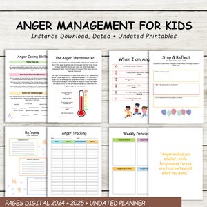 Anger Management for Kids Workbook, Self Control Strategies, Therapy ...