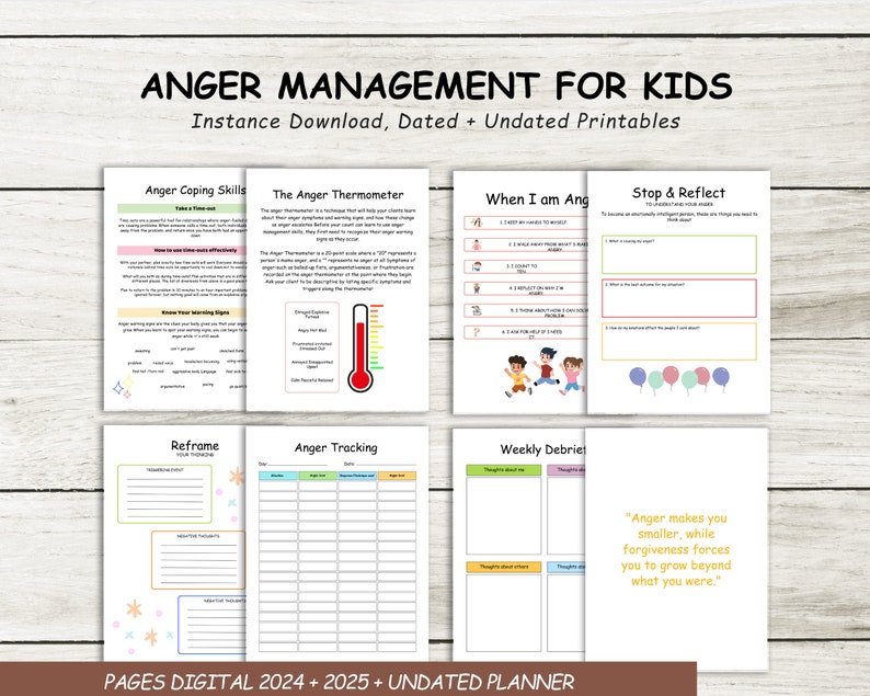 Anger Management for Kids Workbook, Self Control Strategies, Therapy ...