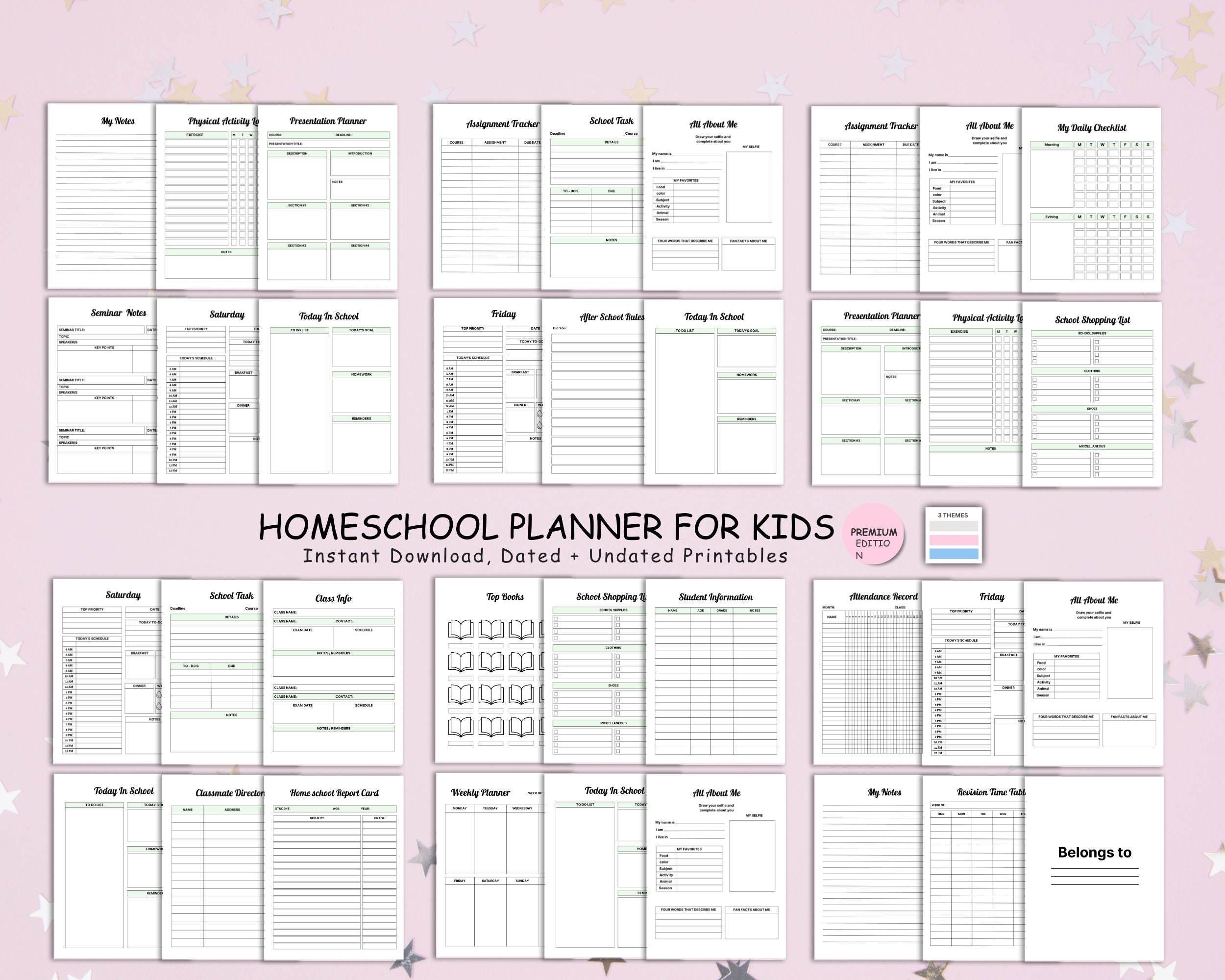 Homeschool Planner Kids Daily Schedule Organizer, Student Planner ...
