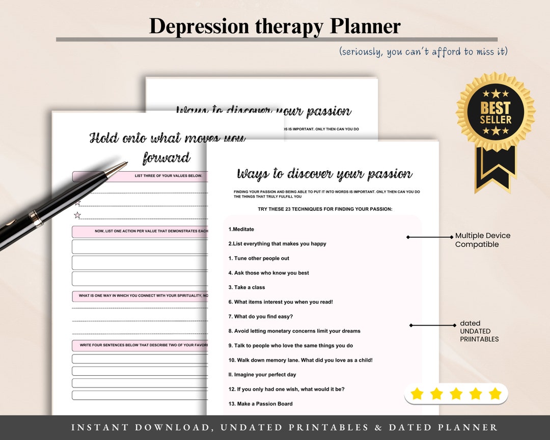 Depression Therapy Journal, Mental Health, Mood Tracker, Breaking Cycle ...