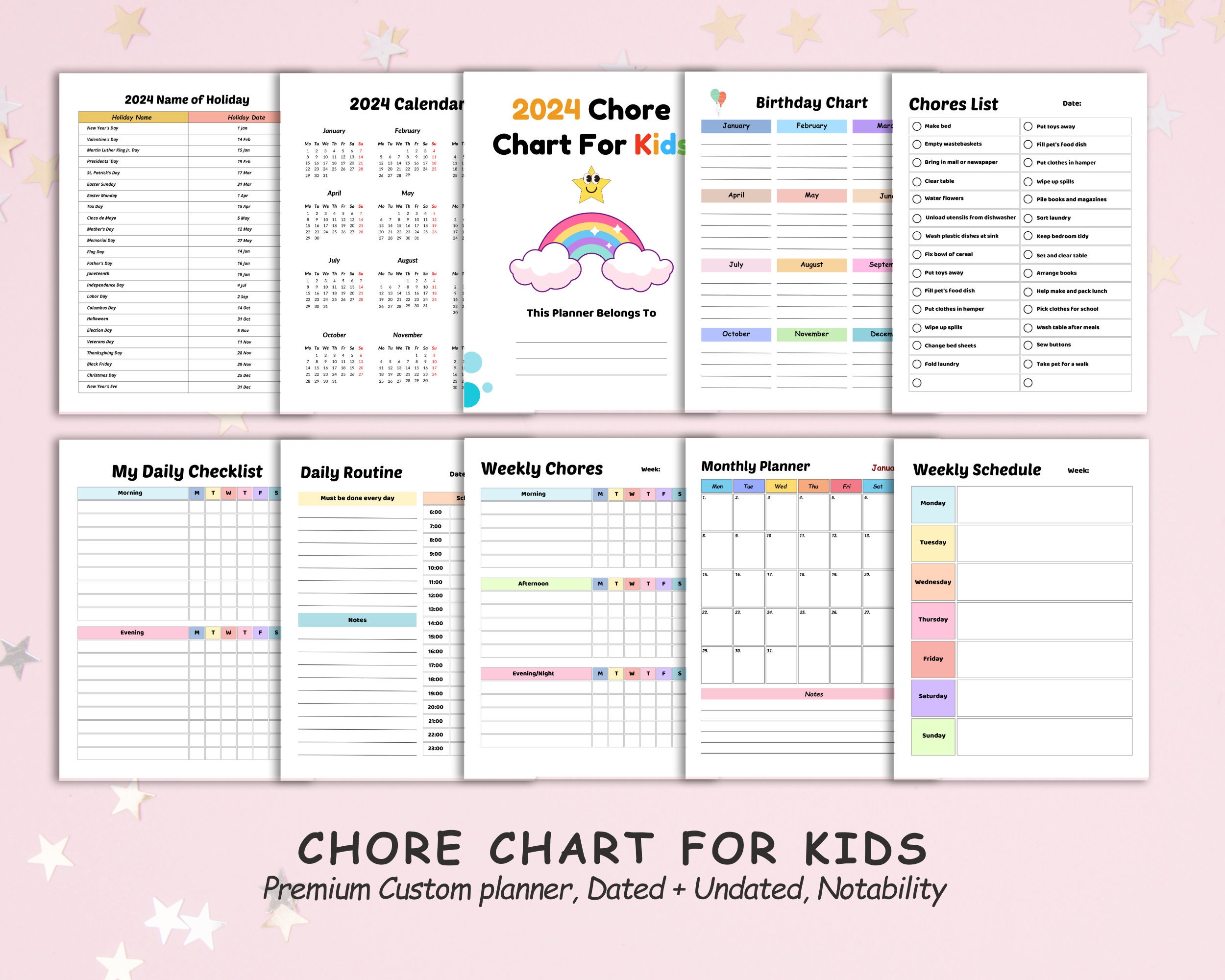 Kids Chore Chart Kit, Magnetic Reward Chart for Children, DIY Chore ...