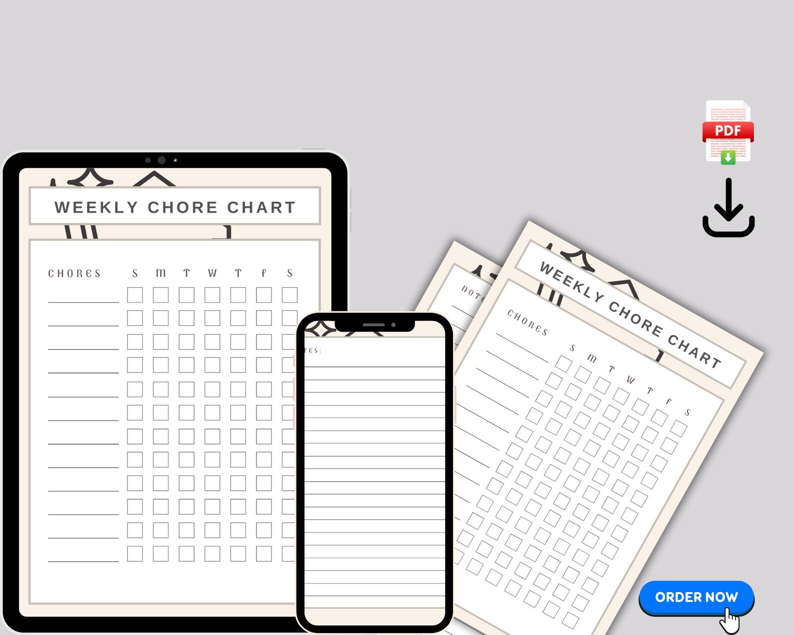 Printable Weekly Chore Chart Planner Template, Weekly Schedule, Weekly ...