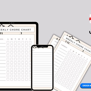 Printable Weekly Chore Chart Planner Template, Weekly Schedule, Weekly ...