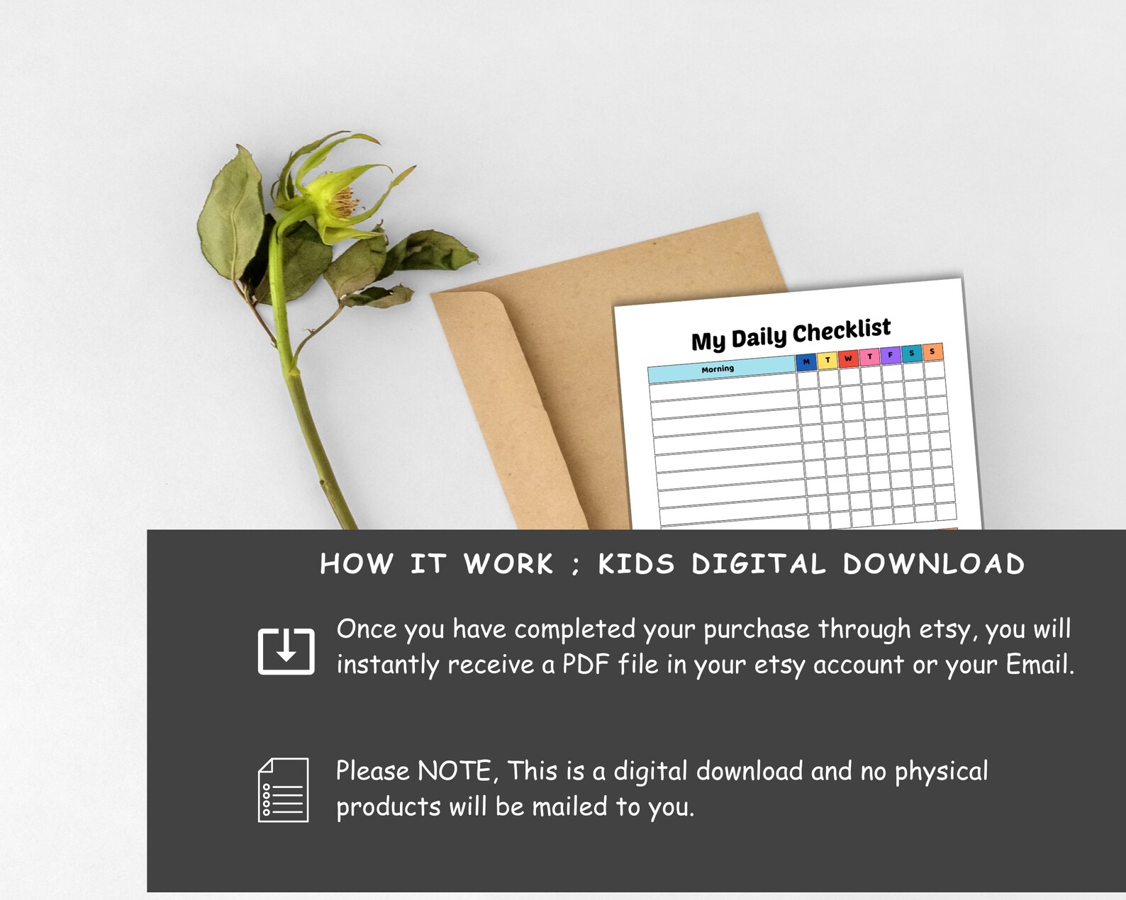 2024 Daily, Weekly and Monthly Checklist for Kids Kids Digital Planner ...