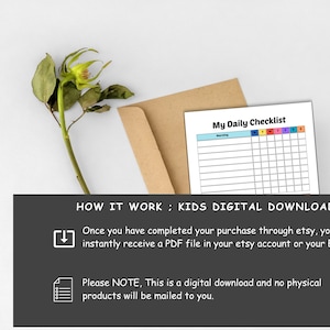 2024 Daily, Weekly and Monthly Checklist for Kids Kids Digital Planner ...