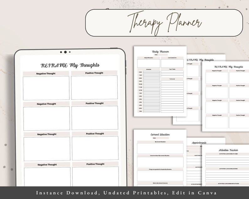 Therapy Journal | Therapy Worksheet | Printable & Editable | Instant ...