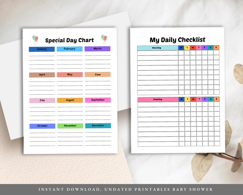 2024 Daily, Weekly and Monthly Checklist for Kids Kids Digital Planner ...